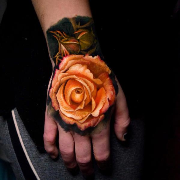 50+ Rose Hand Tattoo Designs with Meanings - Good Art Design